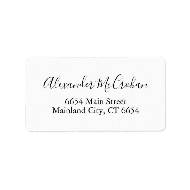 Elegant Script Typography Address Label | Zazzle