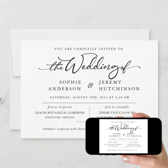 Elegant Script Typography Invitation | Zazzle