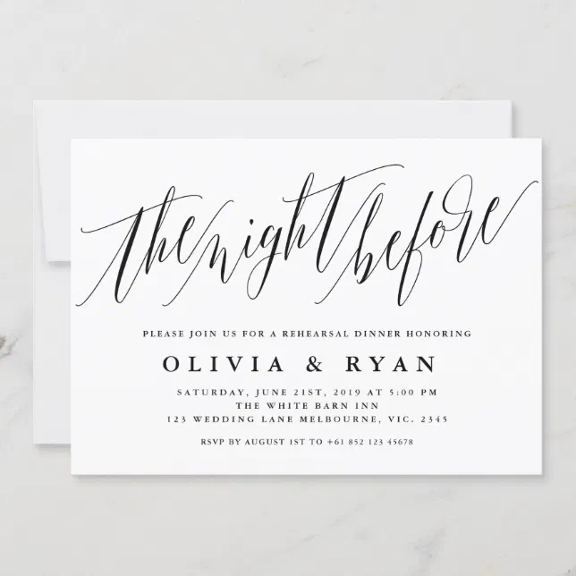 Elegant Script Typography Invitation | Zazzle
