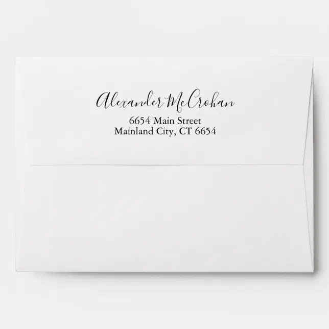 Elegant Script Typography Return Address Mailing Envelope | Zazzle