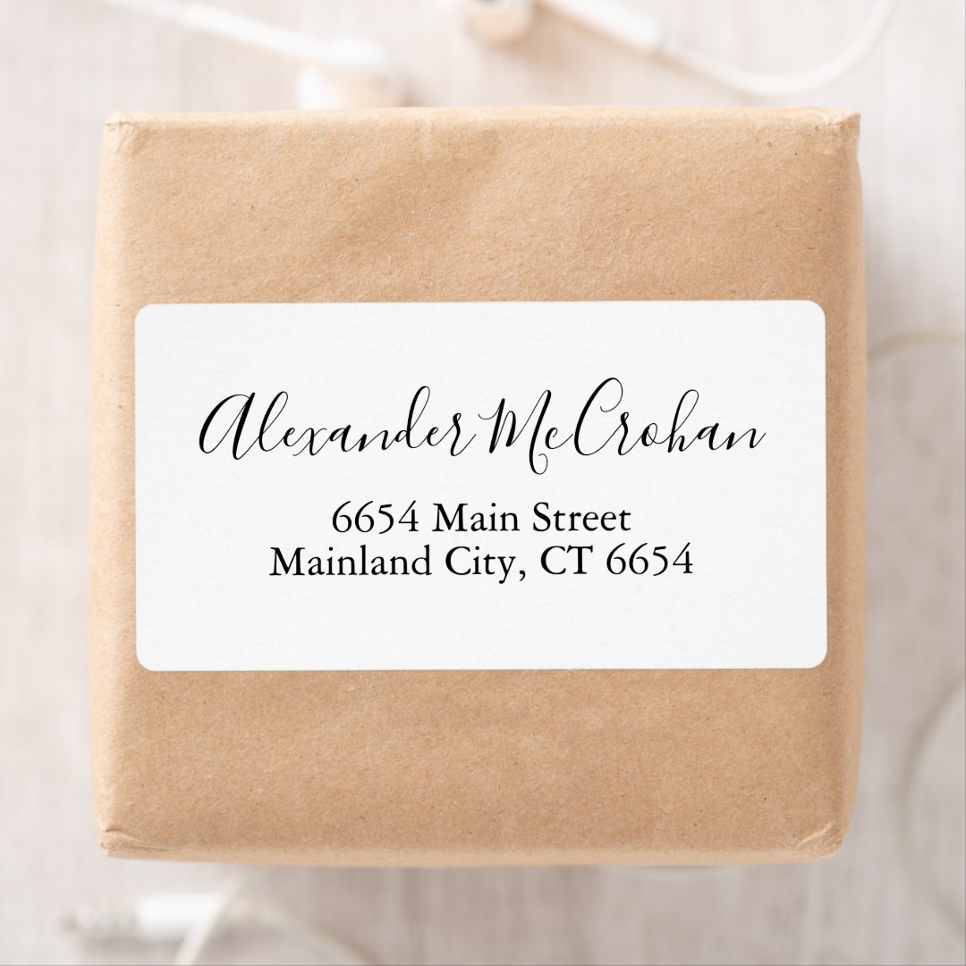 Elegant Script Typography Shipping Address Label | Zazzle