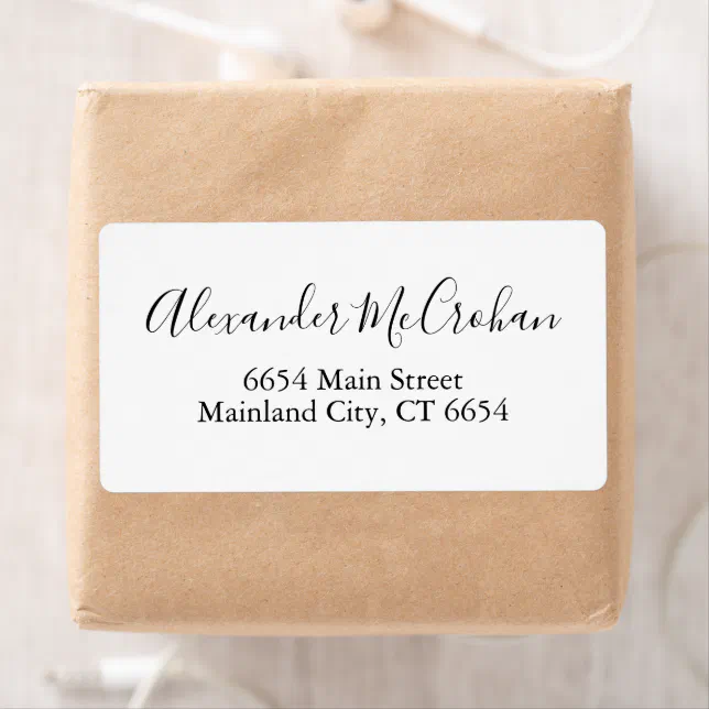 Elegant Script Typography Shipping Address Label | Zazzle