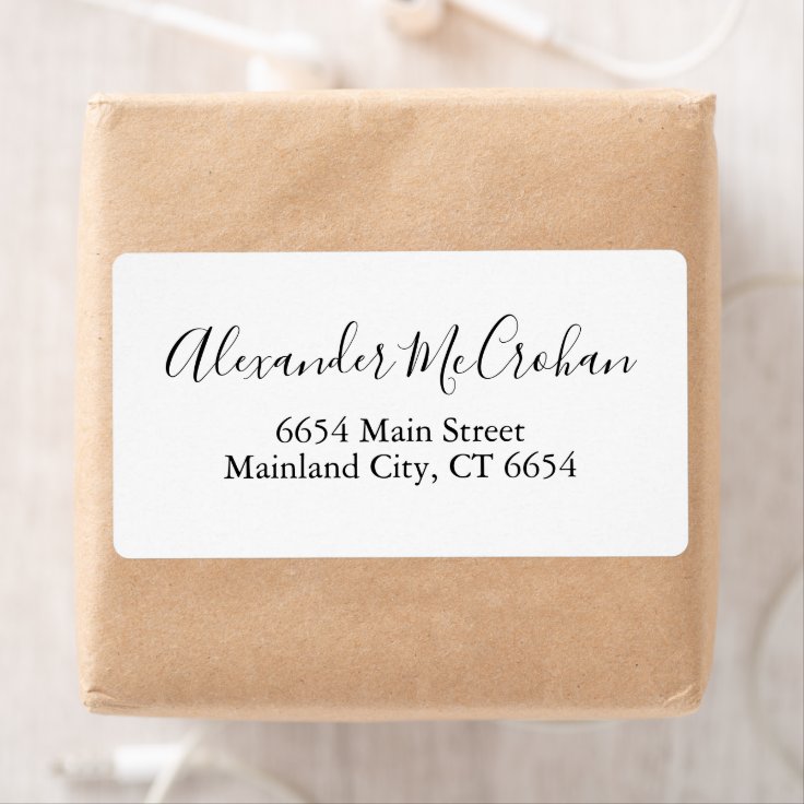 Elegant Script Typography Shipping Address Label | Zazzle