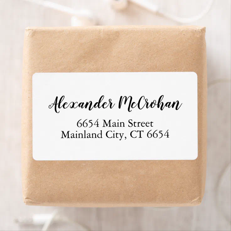 Elegant Script Typography Shipping Address Label | Zazzle
