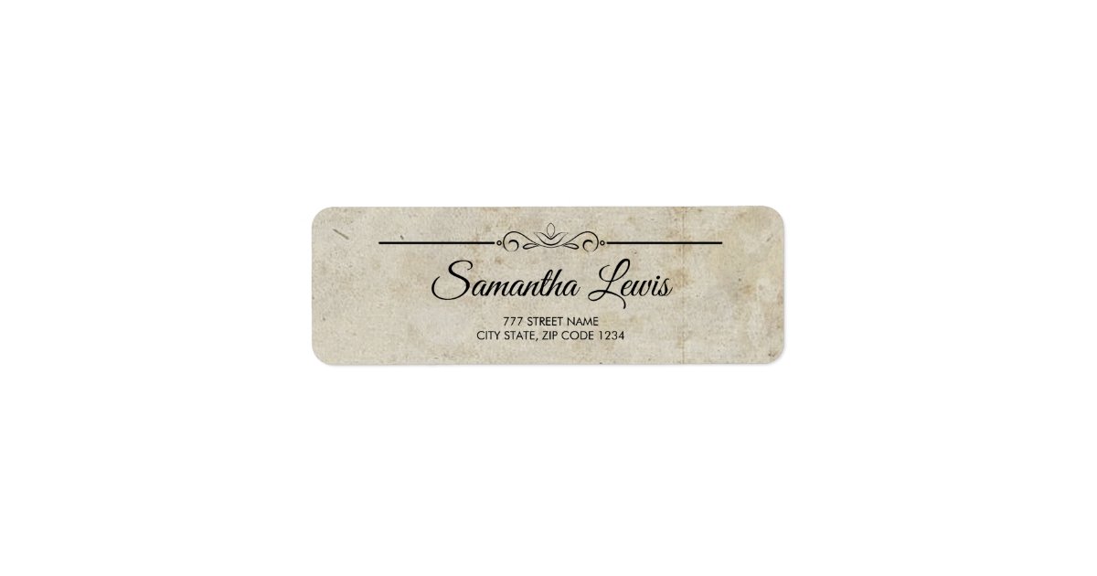 Elegant Script Vintage Return Address Label | Zazzle