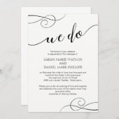 Elegant Script We Do Wedding Typography Invitation | Zazzle