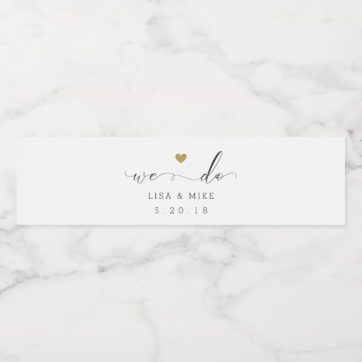 Elegant Script We Do Wedding Water Bottle Labels | Zazzle