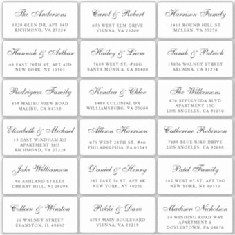 Elegant Script Wedding Guest Address Labels | Zazzle