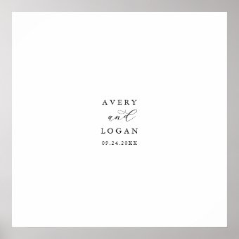 Elegant Script Wedding Guest Signing Poster | Zazzle