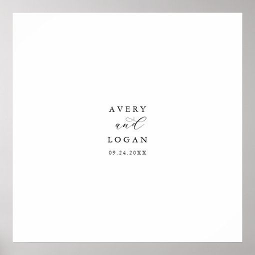 Elegant Script Wedding Guest Signing Poster | Zazzle