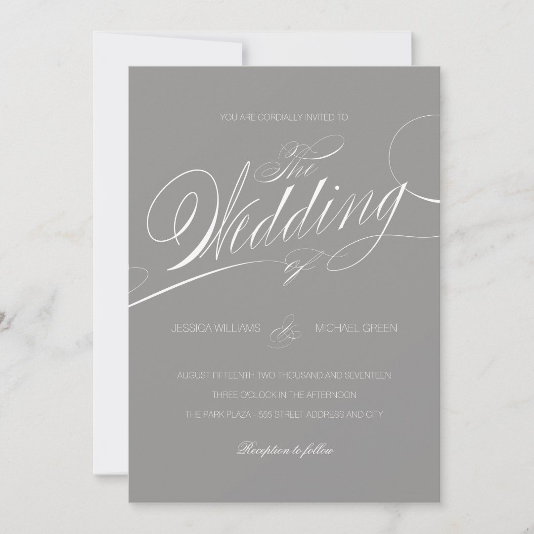 Elegant Script Wedding Invitation | Zazzle