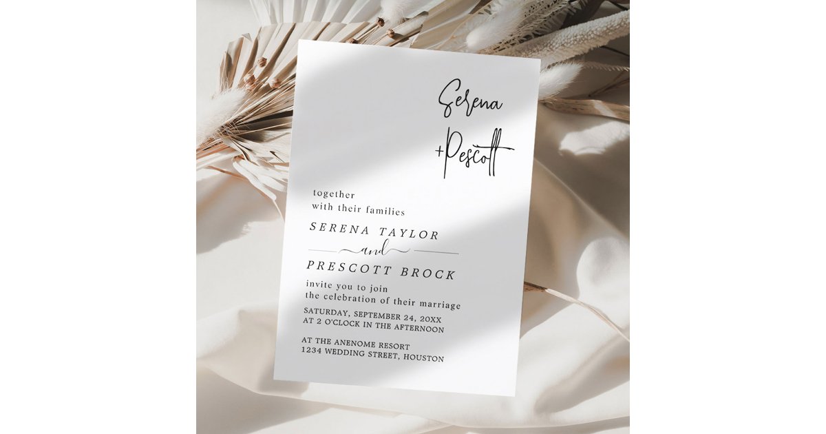 Elegant Script Wedding Invitation | Zazzle