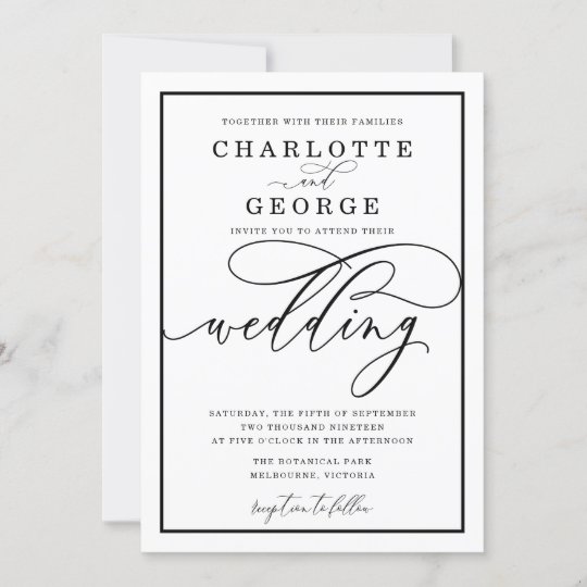 Elegant script wedding invitation | Zazzle.com