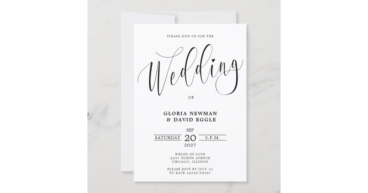 Elegant Script Wedding Invitation | Zazzle
