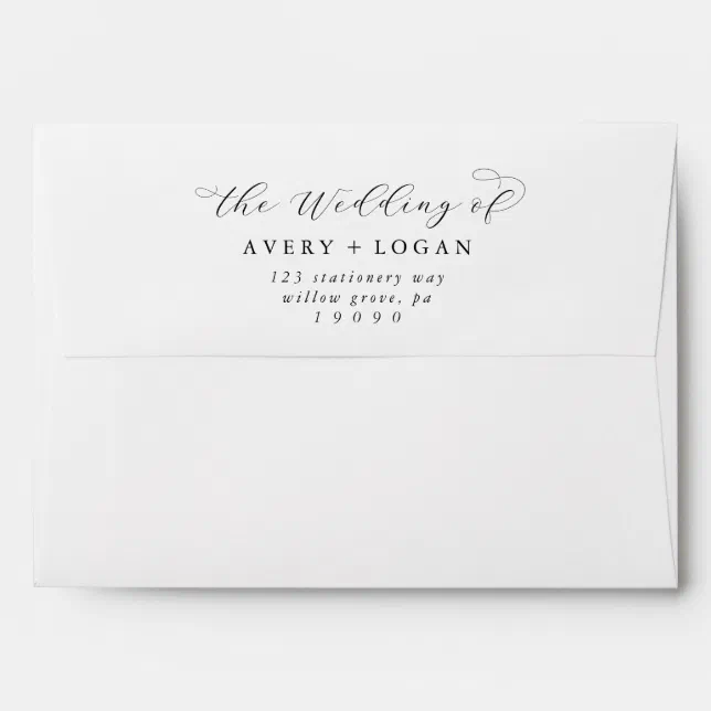 Elegant Script Wedding Invitation Envelope | Zazzle