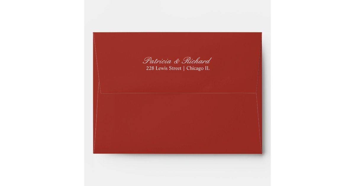 Elegant Script Wedding Invitation Terracotta Envelope | Zazzle