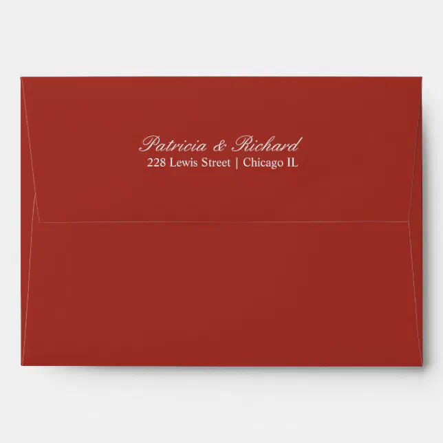 Elegant Script Wedding Invitation Terracotta Envelope | Zazzle