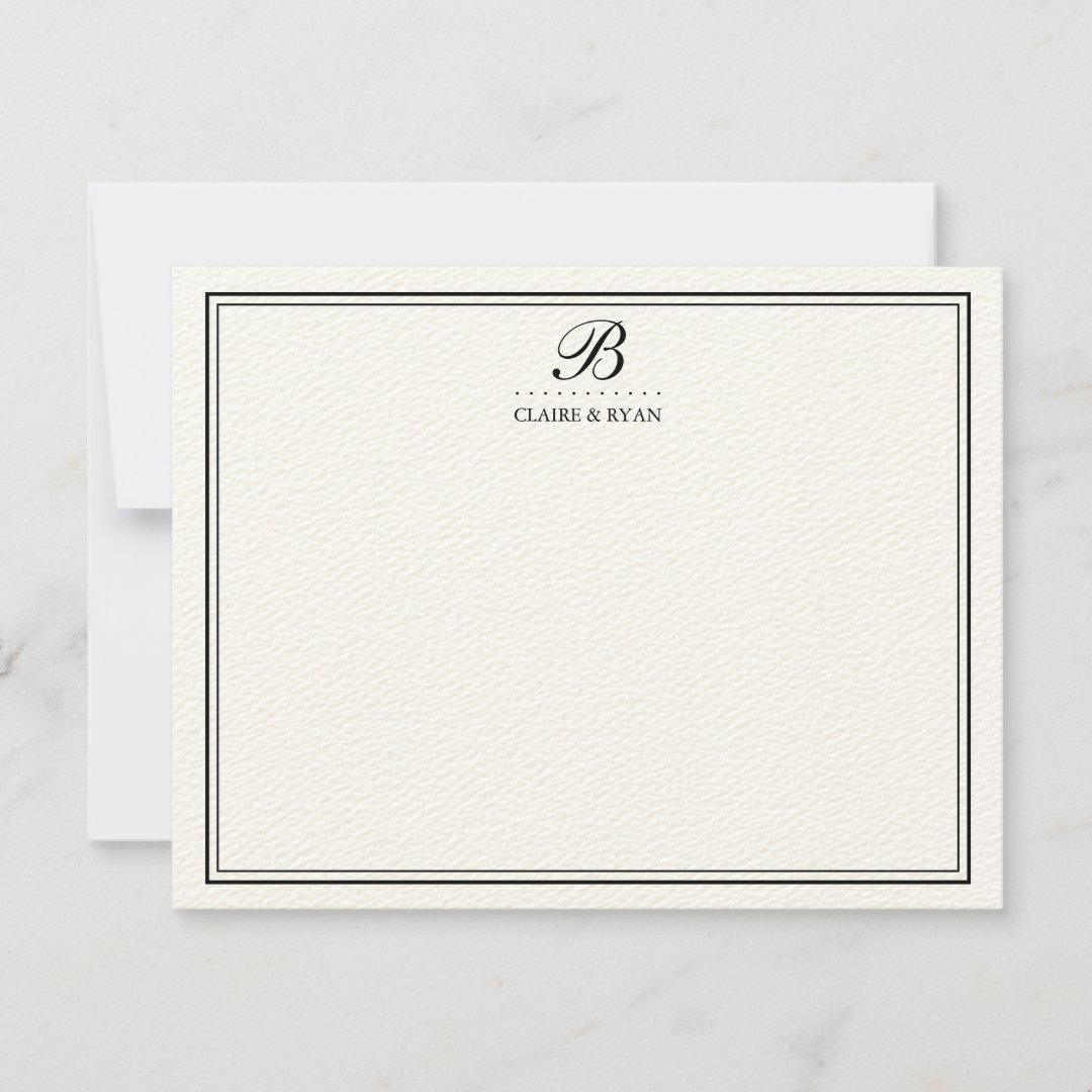 Elegant Script Wedding Monogram Stationery Cards | Zazzle