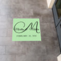 Elegant Script Wedding Names And Date Floor Decals | Zazzle