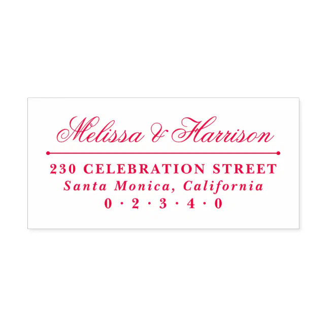 Elegant Script Wedding Names Formal Return Address Self-inking Stamp ...
