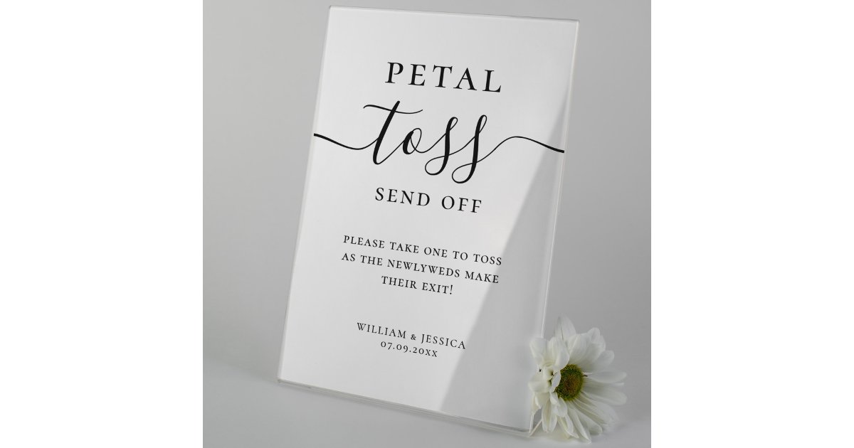 Elegant Script Wedding Petal Toss Poster | Zazzle