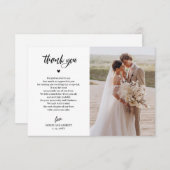 Elegant Script Wedding Photo Thank You Card | Zazzle