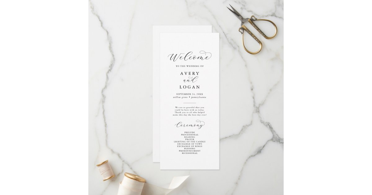 Elegant Script Wedding Program | Zazzle