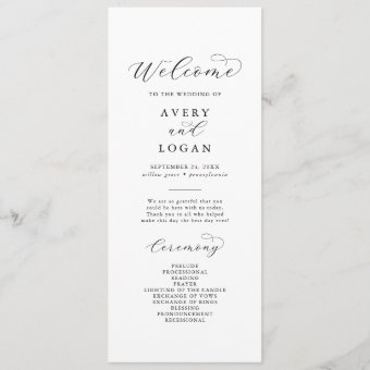 Elegant Script Wedding Program | Zazzle