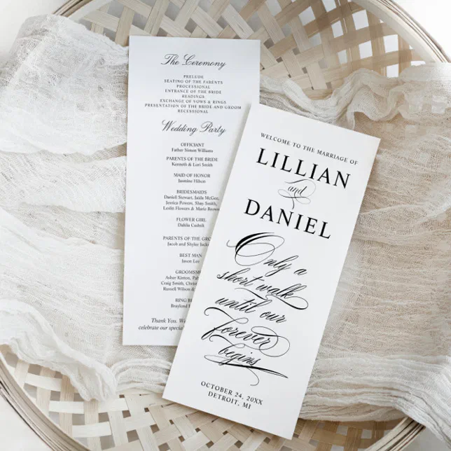Elegant Script Wedding Program | Zazzle