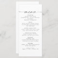 Elegant Script Wedding Reception Dinner Menu | Zazzle