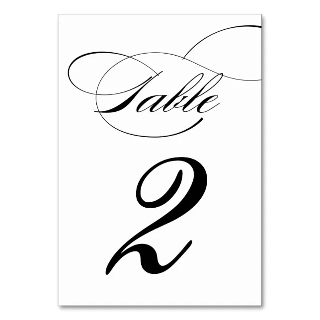 Elegant Script Wedding Reception Table Number | Zazzle