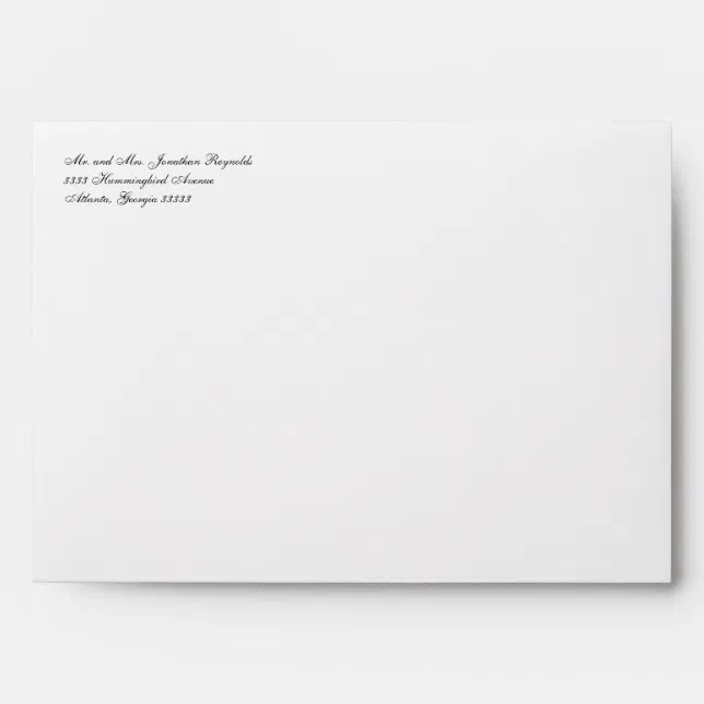 Elegant Script Wedding Return Address Envelope | Zazzle