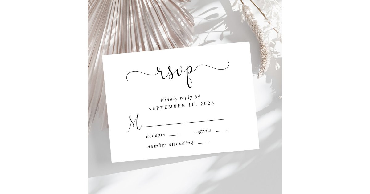 Elegant Script Wedding RSVP Card | Zazzle