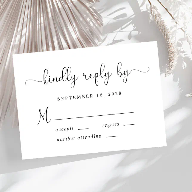 Elegant Script Wedding RSVP Card | Zazzle