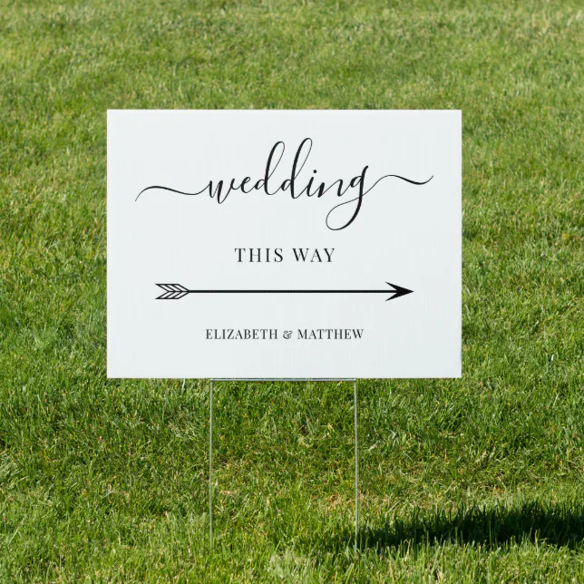 Elegant Script Wedding This Way Directional Sign | Zazzle