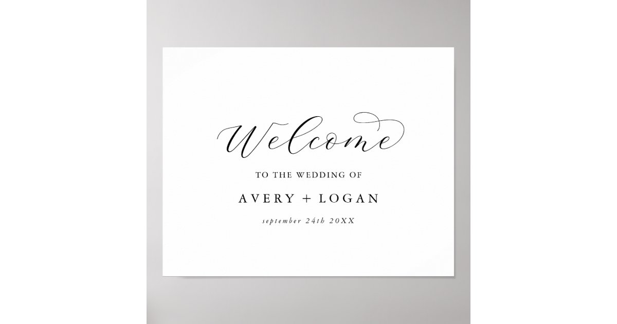 Elegant Script Wedding Welcome Poster | Zazzle