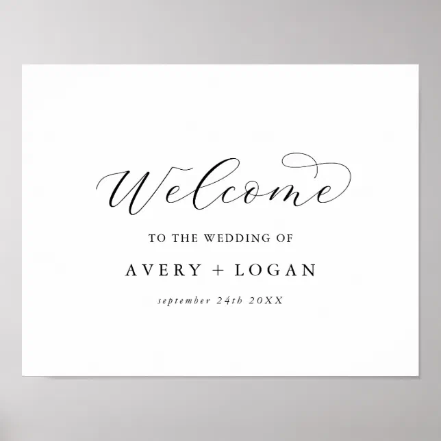 Elegant Script Wedding Welcome Poster | Zazzle