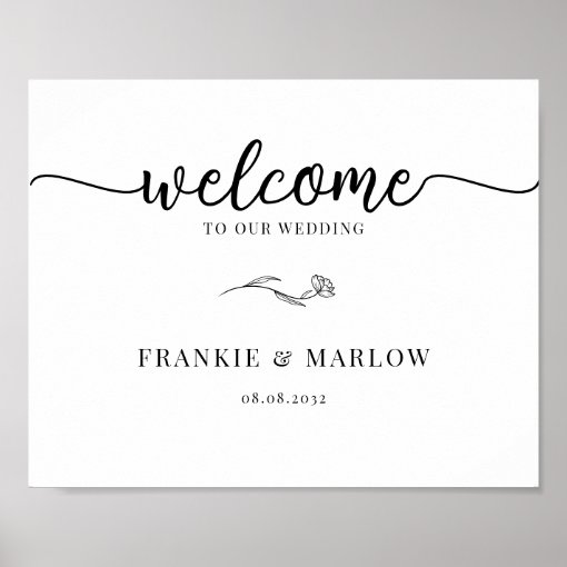 Elegant Script Wedding Welcome Sign | Zazzle