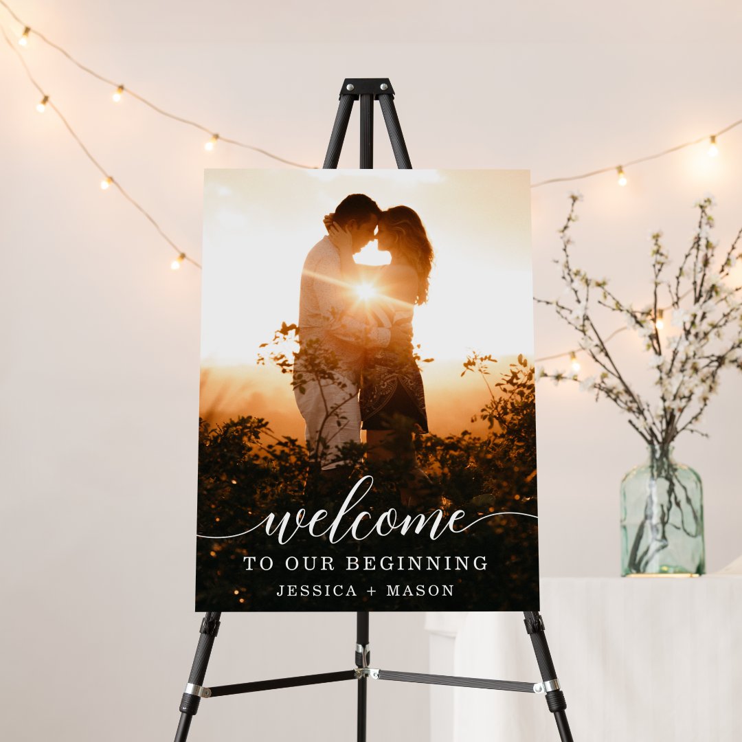 Elegant Script Wedding Welcome Sign | Zazzle