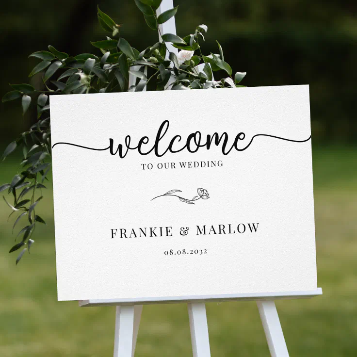Elegant Script Wedding Welcome Sign | Zazzle