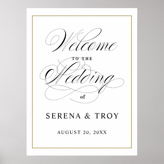 Elegant Script Welcome Sign Wedding | Zazzle.com