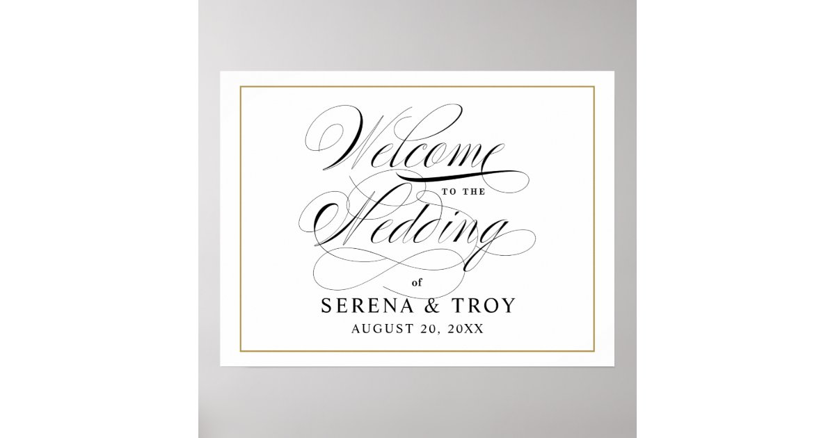 Elegant Script Welcome Sign Wedding Landscape | Zazzle