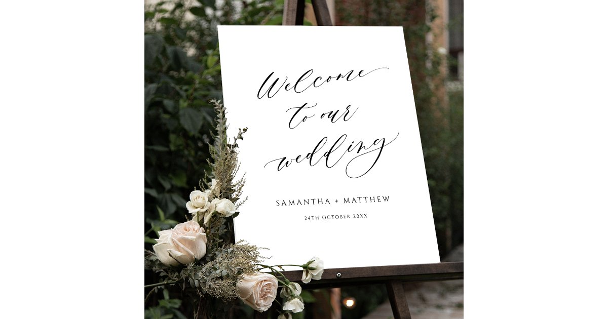 Elegant Script Welcome to our Wedding Sign | Zazzle
