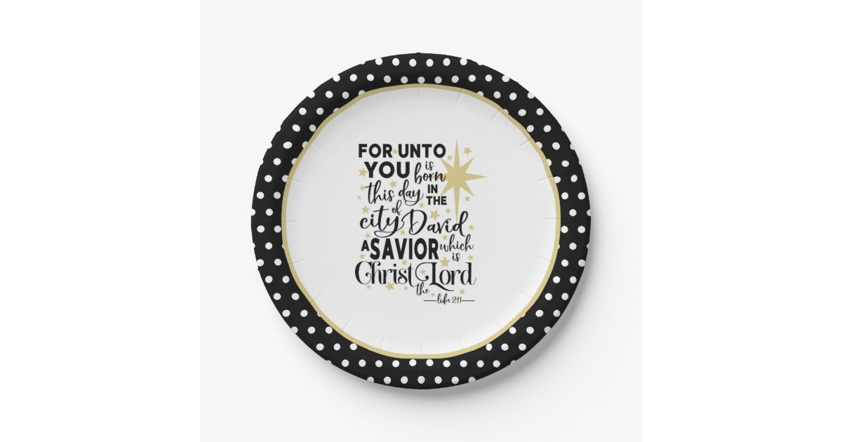 Elegant Scripture Christmas Birth of Christ Paper Plates | Zazzle