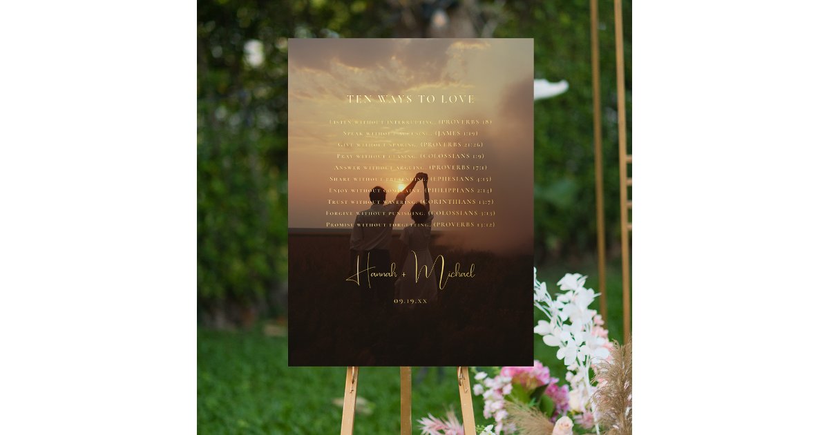 Elegant Scriptures | Wedding Photo Welcome Foil Prints | Zazzle