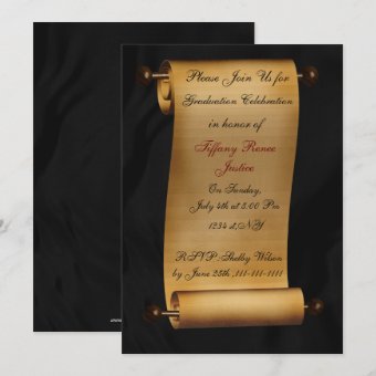 elegant scroll Graduation party Invitation | Zazzle
