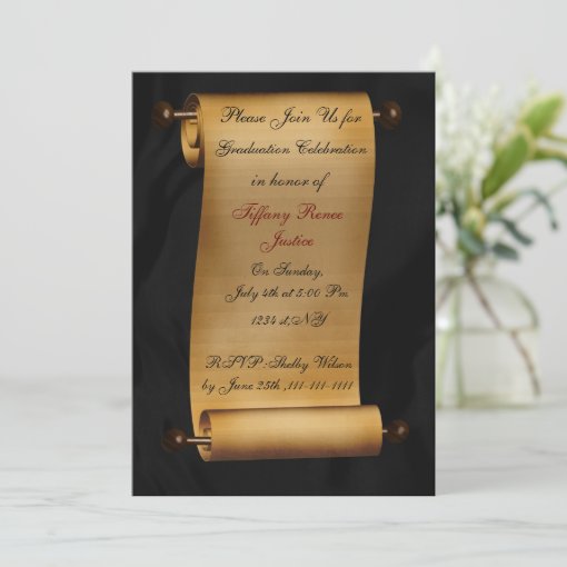 elegant scroll Graduation party Invitation | Zazzle