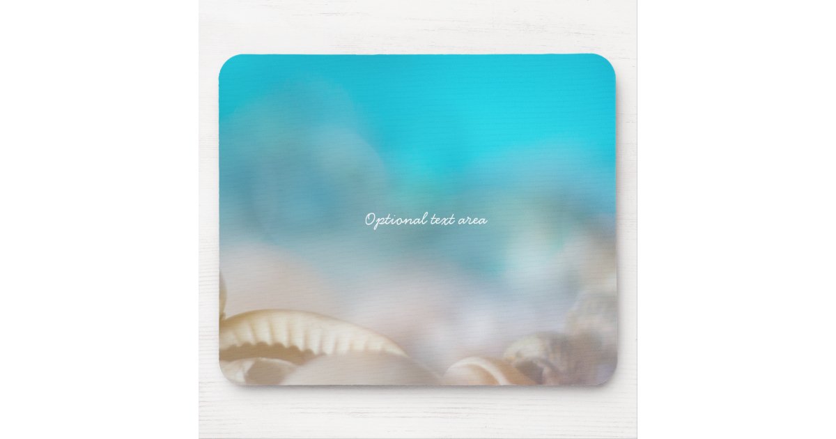 Elegant Sea Shells Blue Tropical Beach Custom Mouse Pad | Zazzle