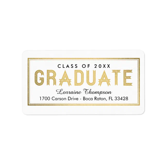 Elegant Seal Graduation Address Labels - Gold | Zazzle