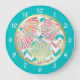 Elegant Seashells Chevron Large Clock | Zazzle